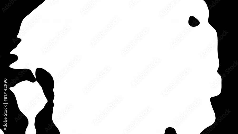 Cartoon doodle transition liquid explosion on a white and invert black ...