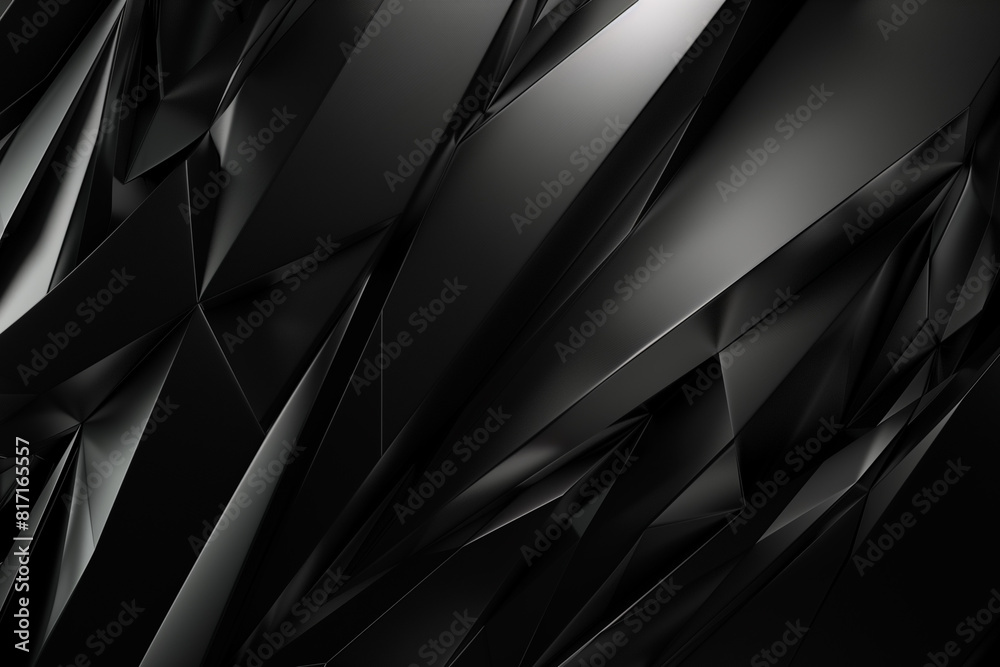 Abstract background, black metallic shards coming out of a surface ...