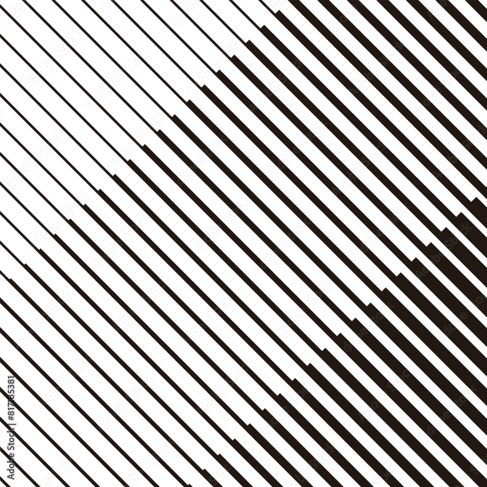 Smooth vector transitons from black to white with straight broken lines ...