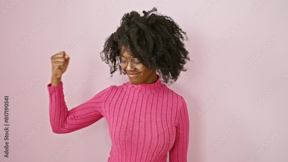 Strong and powerful - black african american woman wearing glasses ...