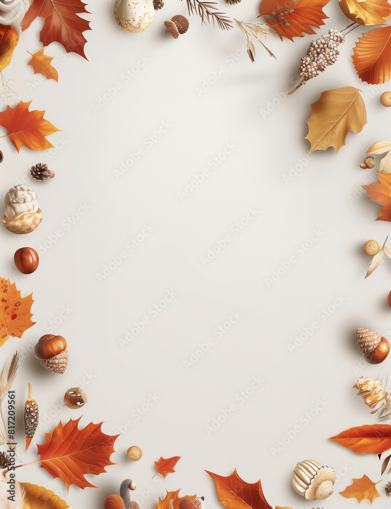 Autumn Leaves Letter Frame- Letter frame, Decorative border - Vertical ...