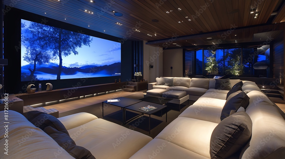 Immerse Yourself in Luxury: A Modern Home Theater Experience with Plush ...