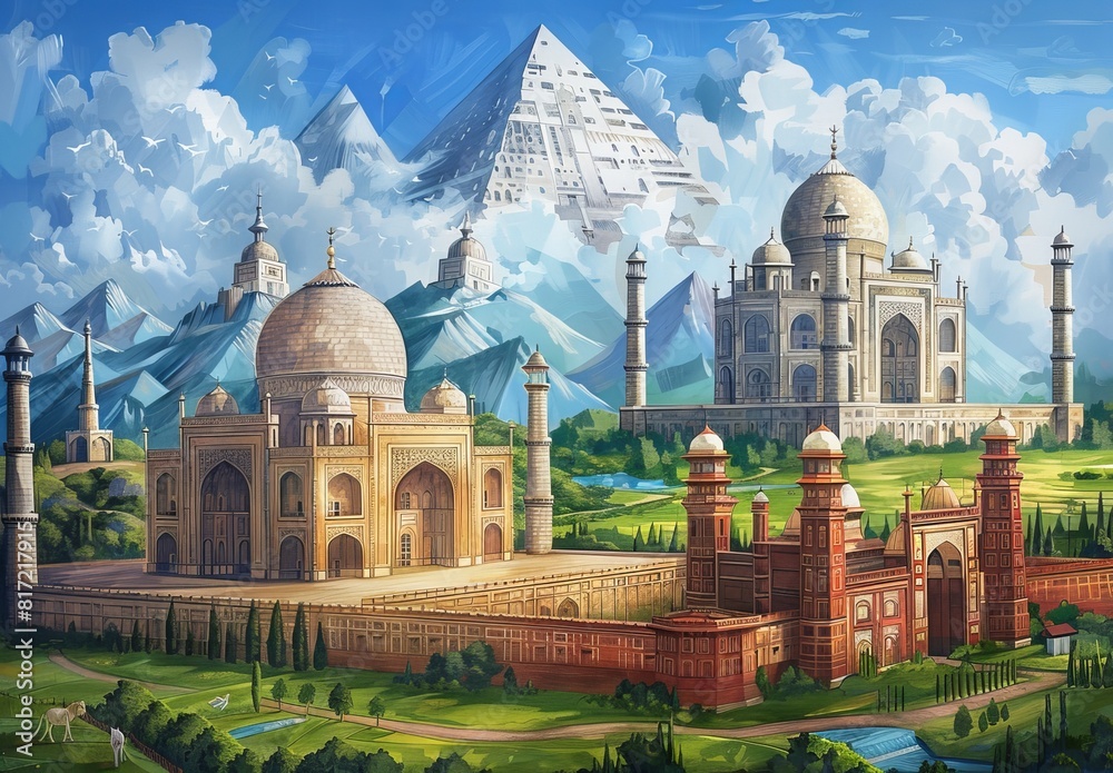 Create paintings of world-renowned landmarks like the Eiffel Tower ...