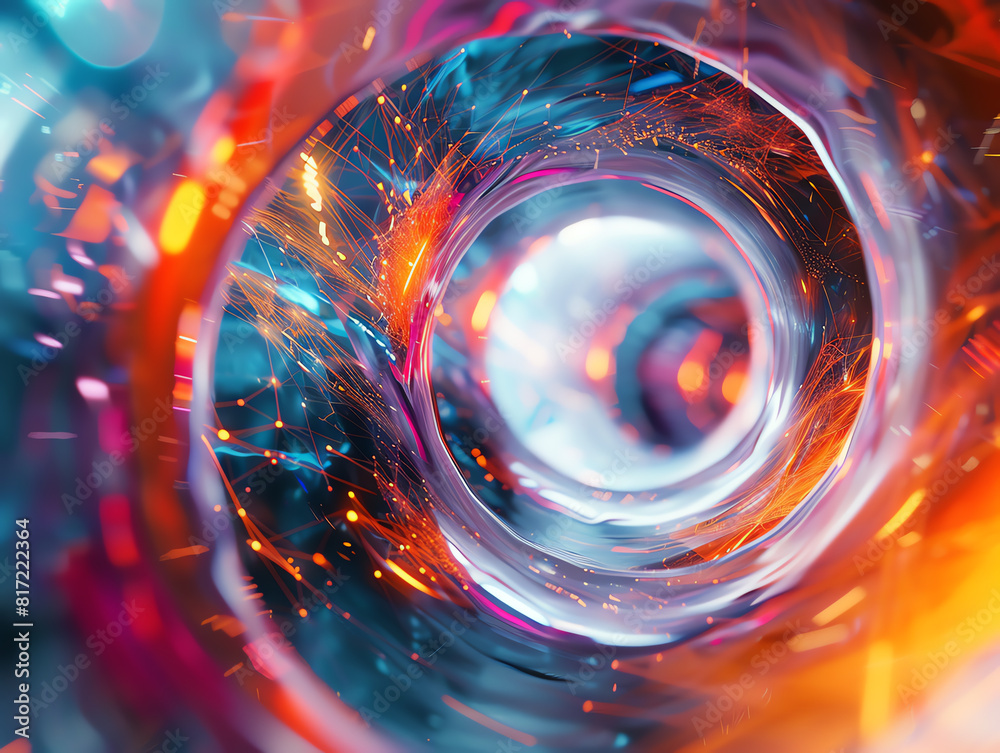 Incorporate breakthrough AI concepts into abstract art with a tilted ...