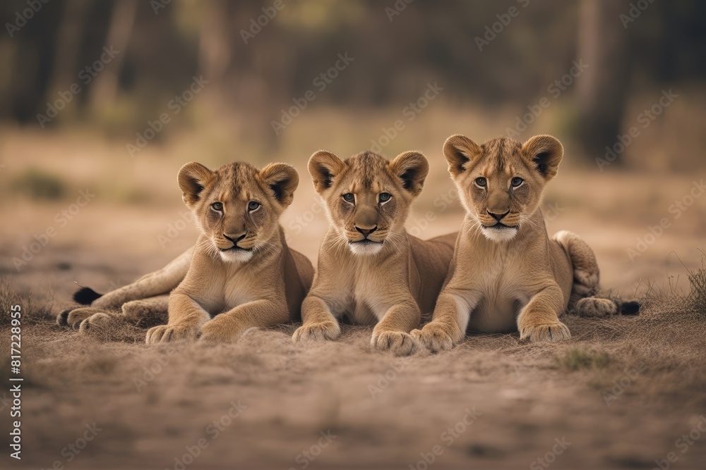 'waiting lion together cubs africa african felino mammal predator ...