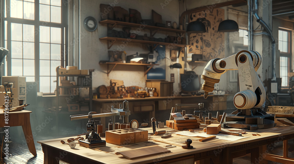 In a remarkable fusion of past and future, a bustling workshop comes to ...