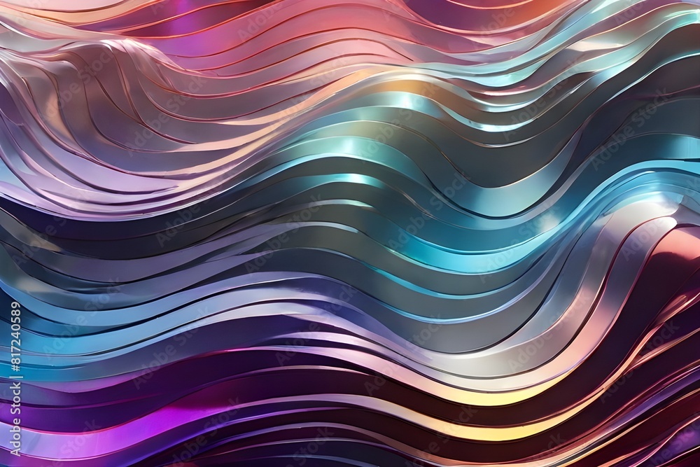 Prismatic Dream: Mesmerizing Holographic Wave Art, AI-generate photo of ...