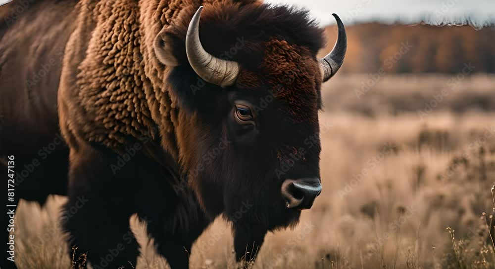 Bison, a powerful inhabitant of European forests, a symbol of strength ...
