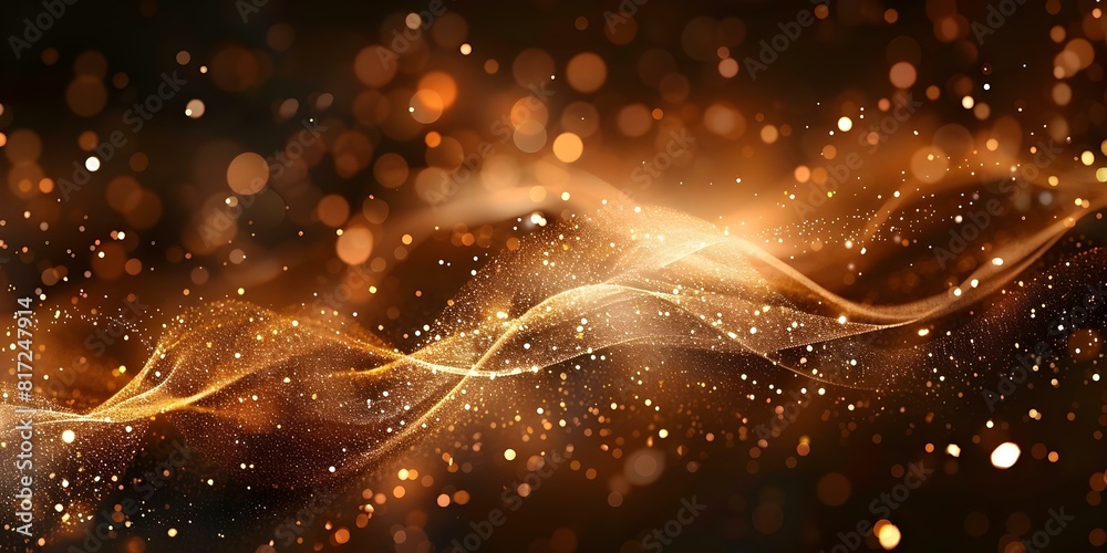 Shimmering Glow and Sparkling Flares: Golden Glitter Particles ...