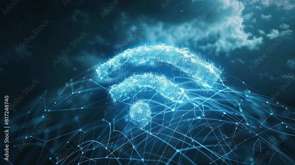 Background illustration of a Wifi antenna for data transfer ...