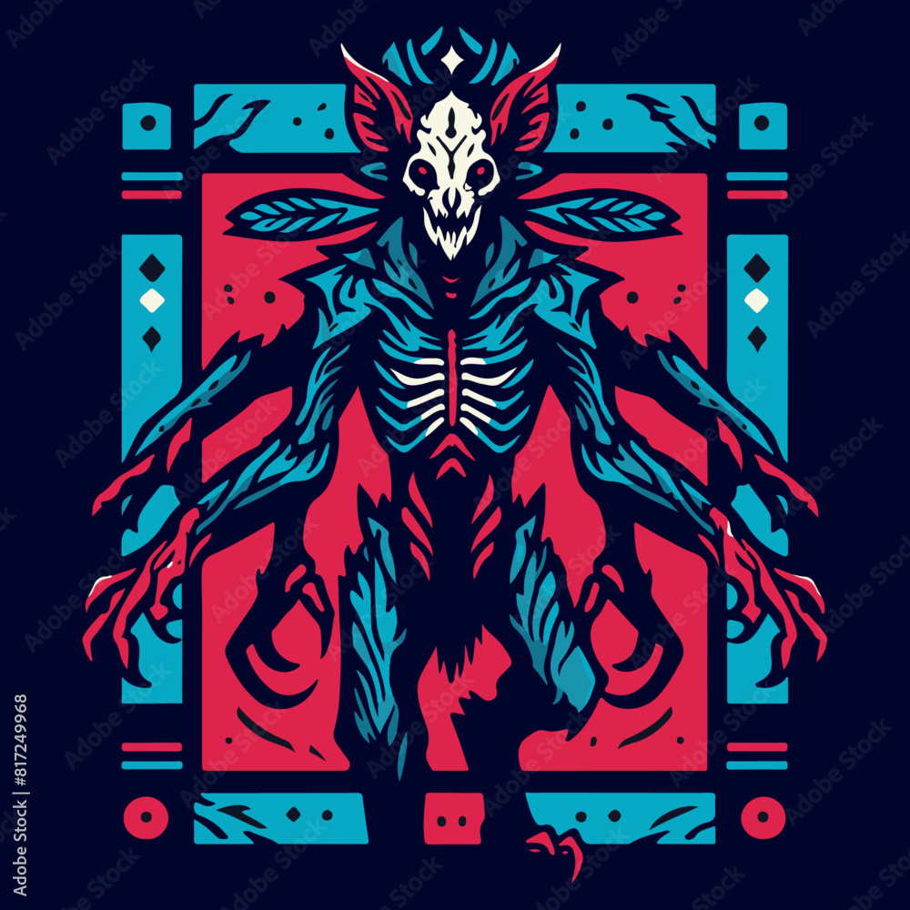 Eerie Skinwalker: Mystical Cryptid Vector Design for Supernatural ...