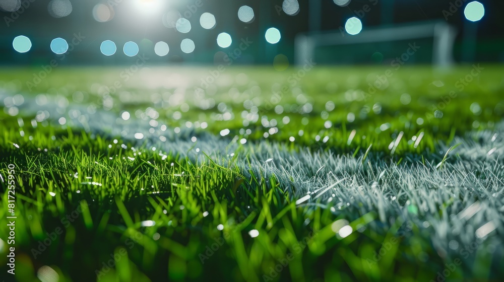 Close up soccer field lines. Background soccer pitch grass football ...