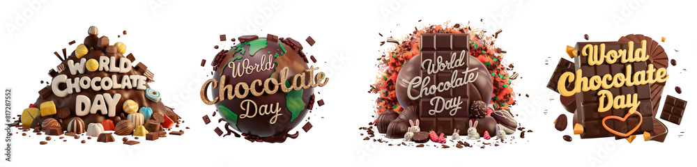 World Chocolate Day 3D Illustrations - Delicious and Festive Chocolate ...