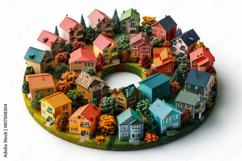 An Isolated on white background 3D pie chart divided into segments ...