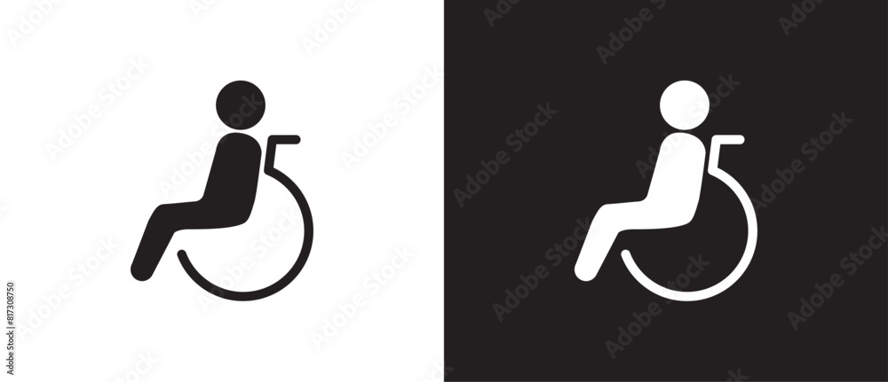 Disability icon, Priority symbols for disabled passenger, Simple set of ...