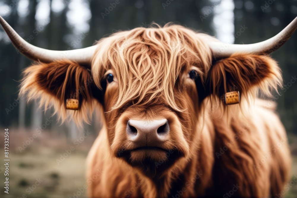 'cow taurus portrait bos highland scottish cattle animal farm scotland ...