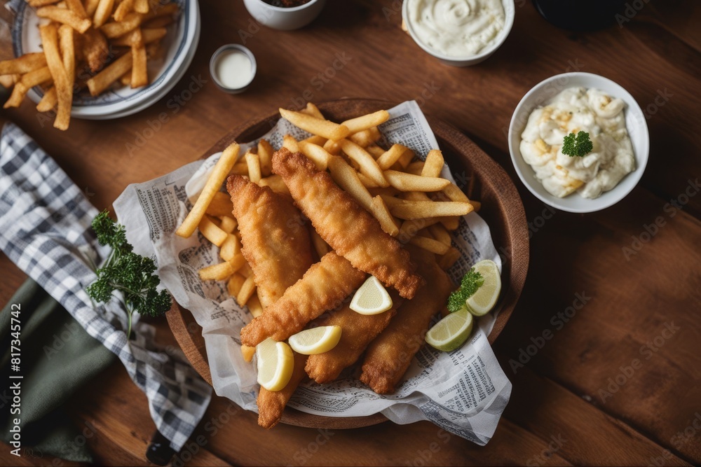 'fish chips food fried british cod dinner potato meal english french ...