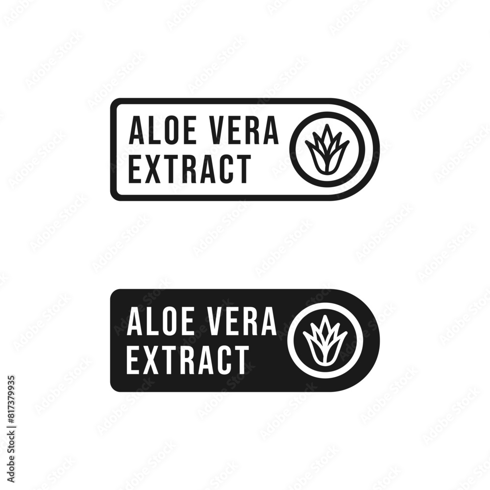 Aloe vera extract sign or Aloe vera extract label vector isolated. Best ...
