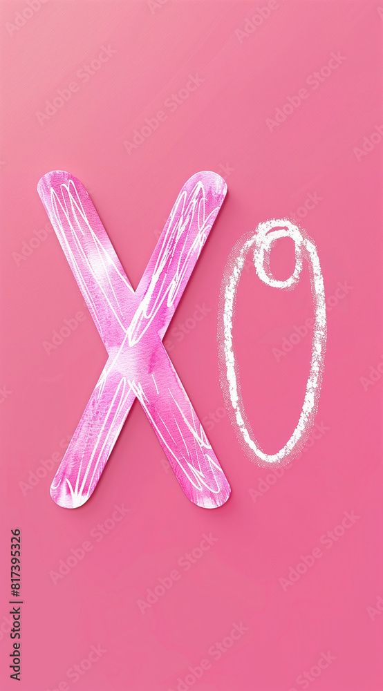 illustration of an background with a text "XO XO".Minimal creative hugs ...