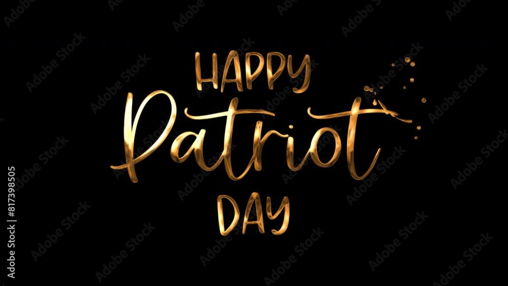 Animated happy Patriot Day lettering on transparent background suitable ...