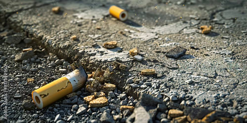 A discarded meth pipe, its blackened shards littering the grimy ...