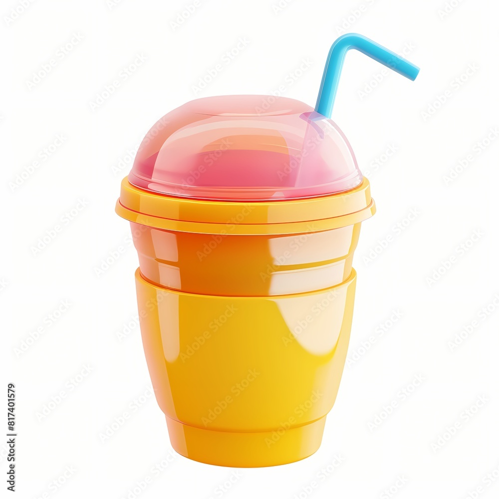 cute Smoothie icon, 3D render, white background, generative AI Stock ...