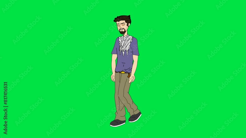 man character walking animation, Animated stock footage, 2d flat ...