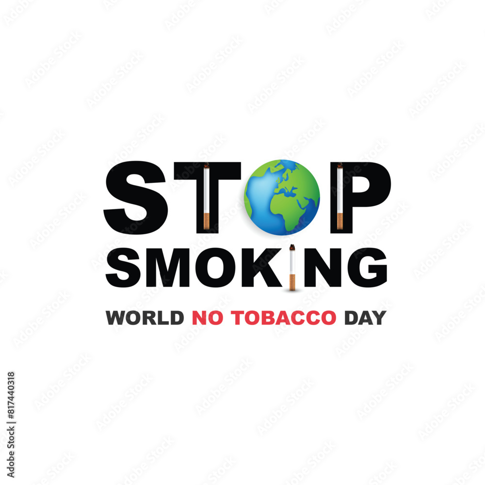World no tobacco day, a concept for stop smoking. heart bit line and ...