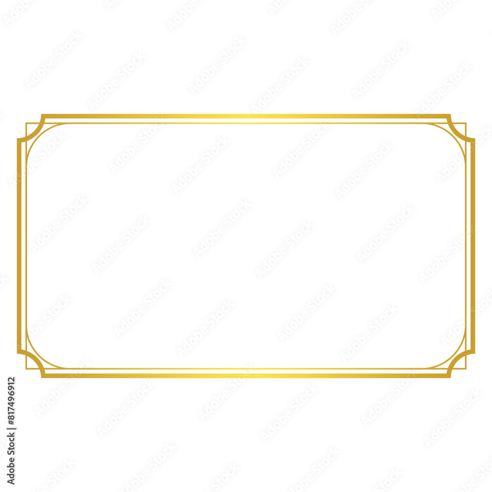 Simple gold border frame.eps Stock Vector | Adobe Stock