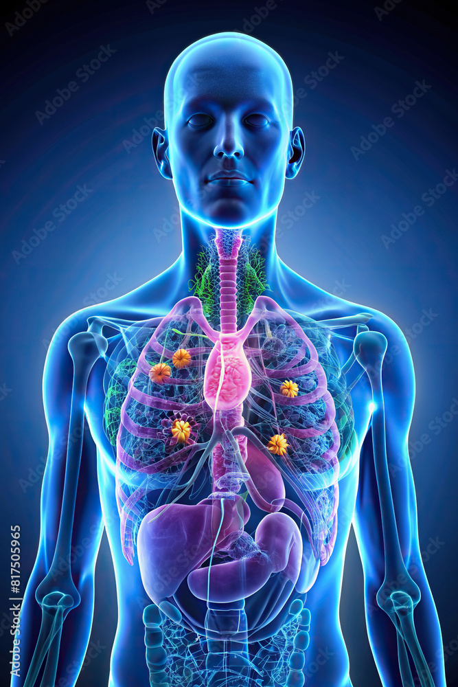ภาพประกอบสต็อก Detailed photograph of the human thymus gland ...