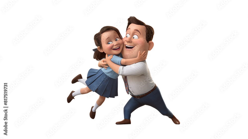 Happy father's day cartoon .Father playing with his little child ...