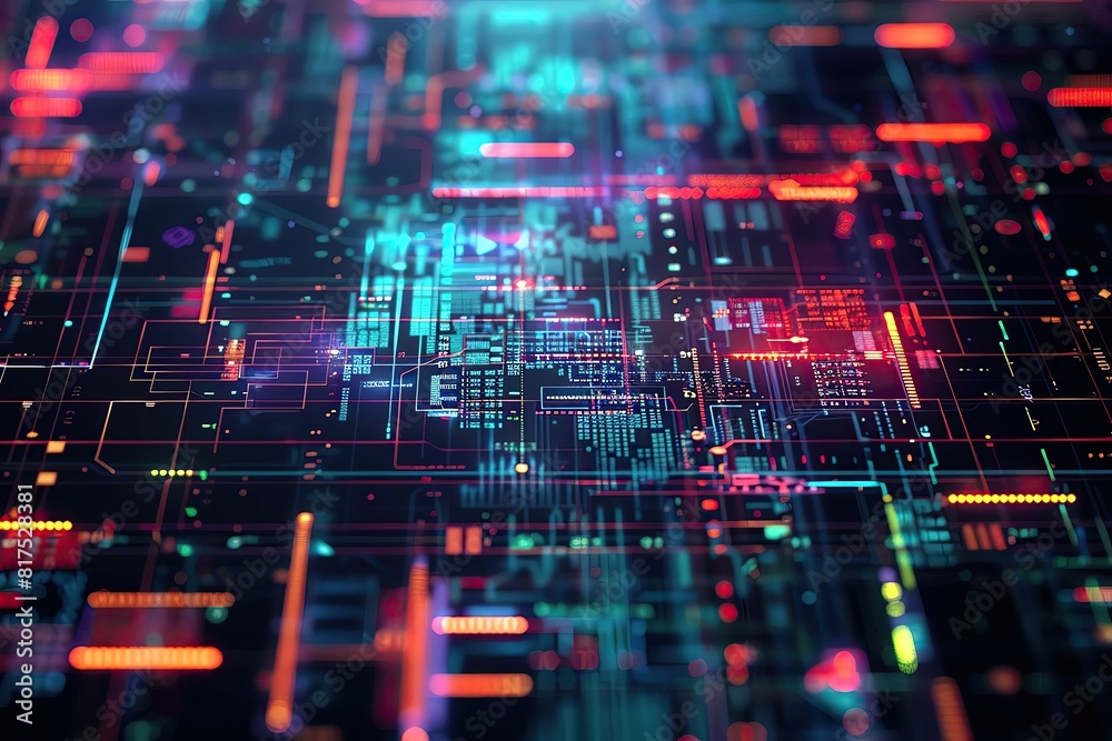 Abstract medical grid top view, sleek data visualizations, advanced ...