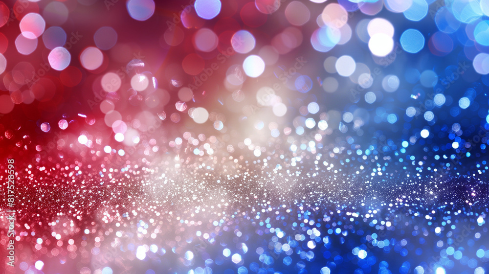Abstract patriotic red white and blue glitter sparkle background for ...