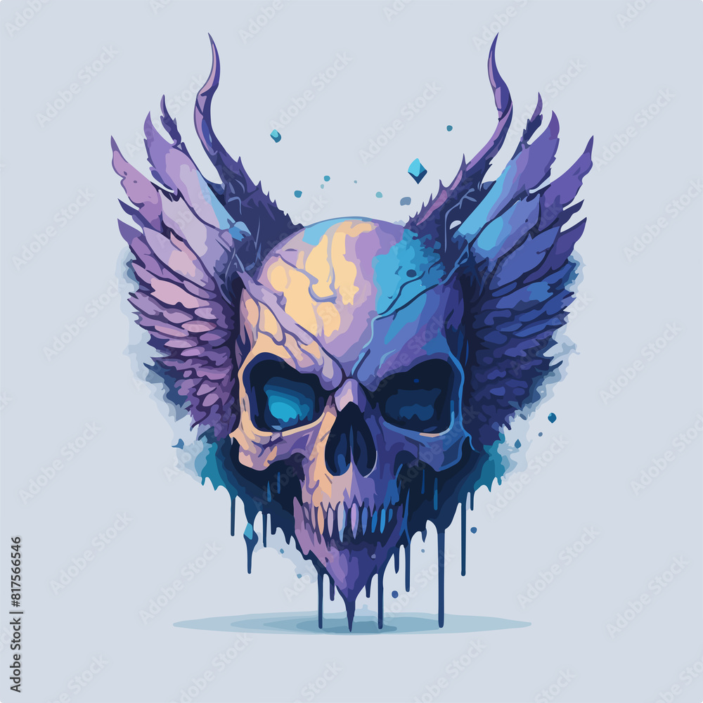 Gothic artistry melds with divine symbolism, as the fallen angel skull ...