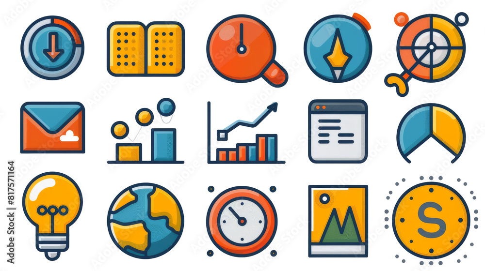 With flat design, this set includes 30 quality icons about project ...