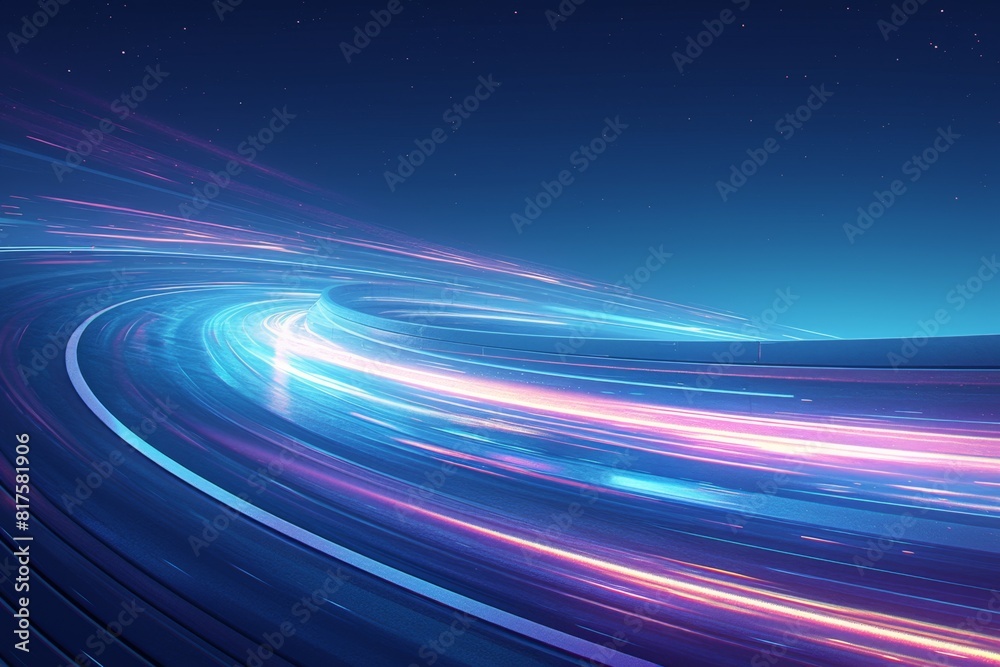 Abstract Speed Light Trails Effect Path, Fast Moving Neon Lights Future ...