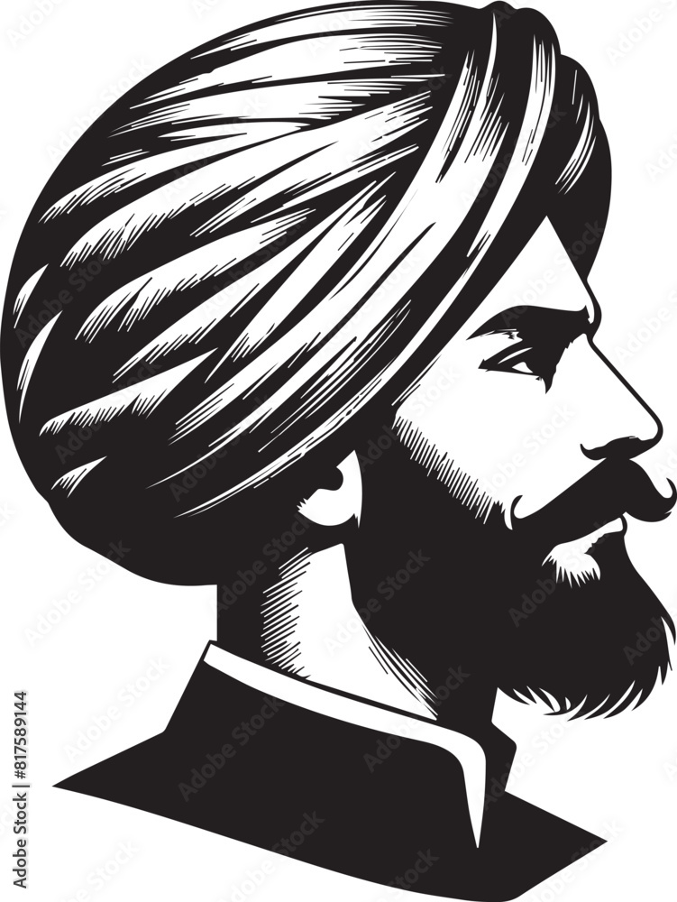 Vector illustration of indian punjabi Called Sikh,sikh Stock Vector ...