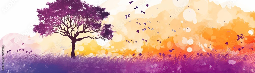 Render an abstract landscape with sweeping brushstrokes and a palette ...