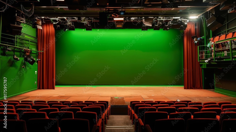 Perspective shot from the stage looking out to the audience in a music ...