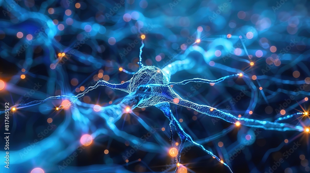 Microscopic view of neurons illustrating the complex network within the ...