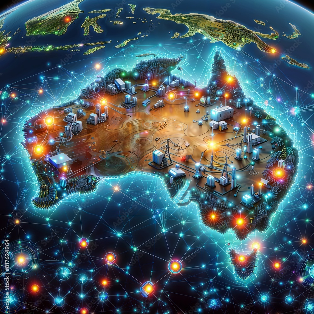 This digital map of Australia illustrates energy consumption centers ...