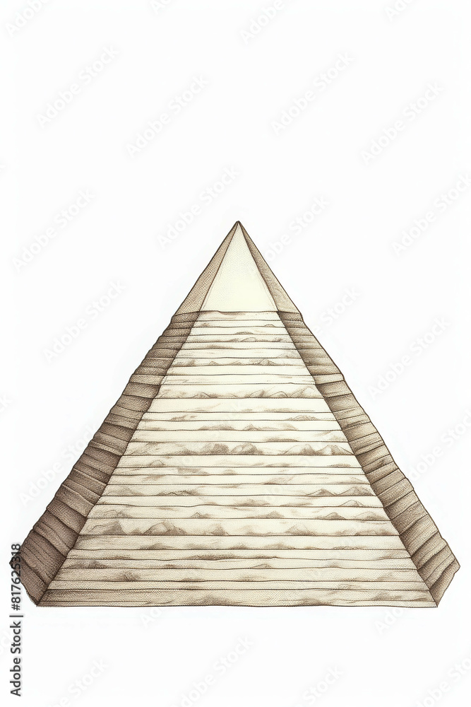 The image is a 3D rendering of a four-sided pyramid. The pyramid is ...