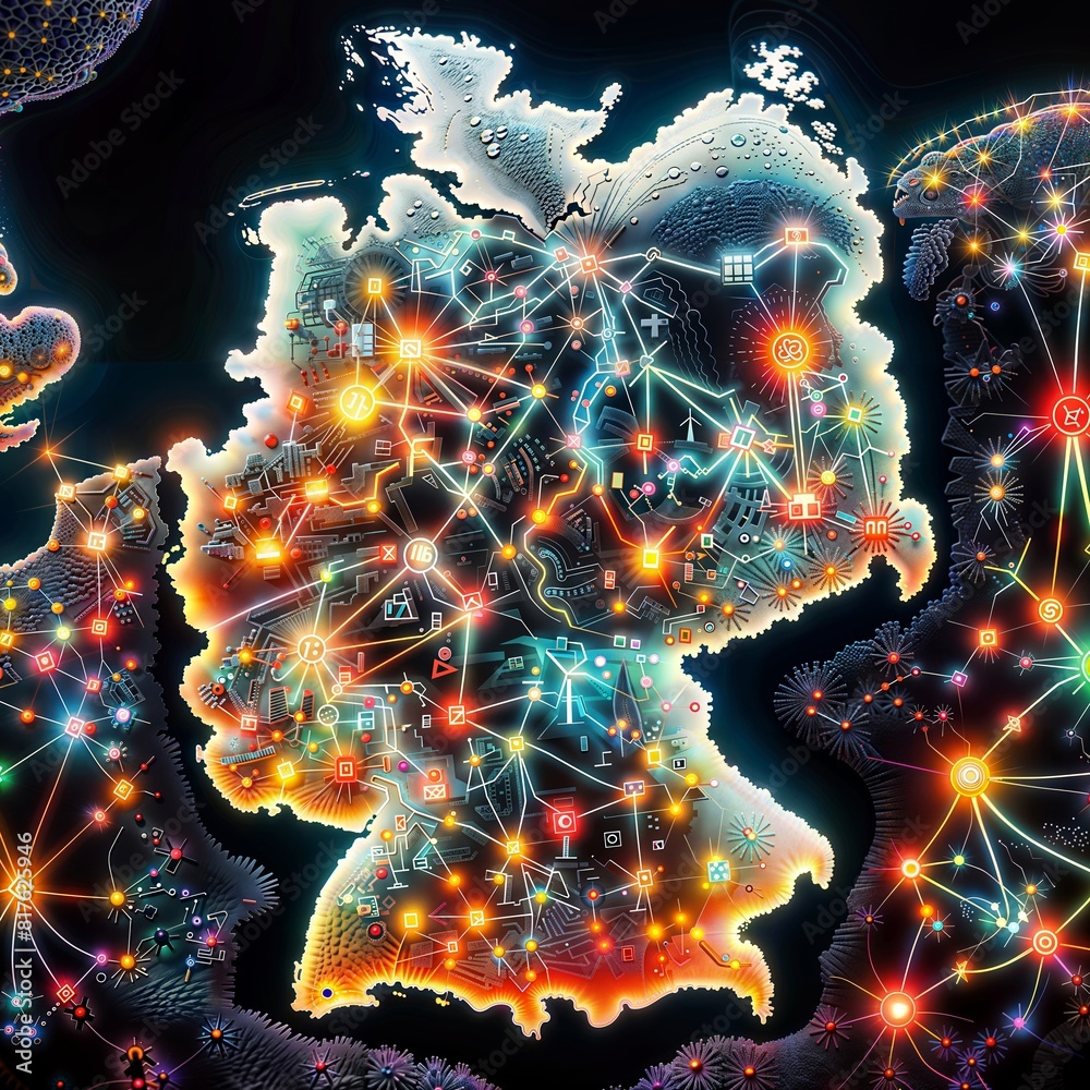 This digital map of Germany illustrates energy consumption centers ...