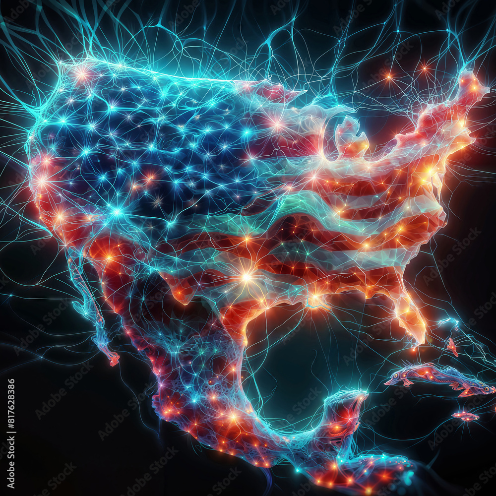 This map illustrates the flow of energy across the United States ...
