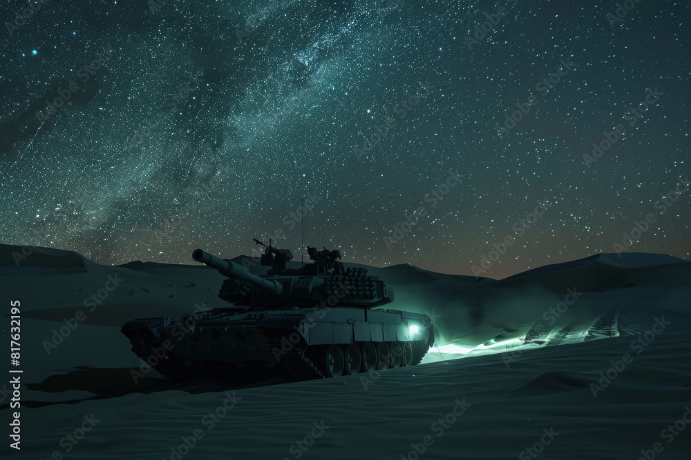 An Military tank M1 Abrams navigating its way through treacherous sand ...