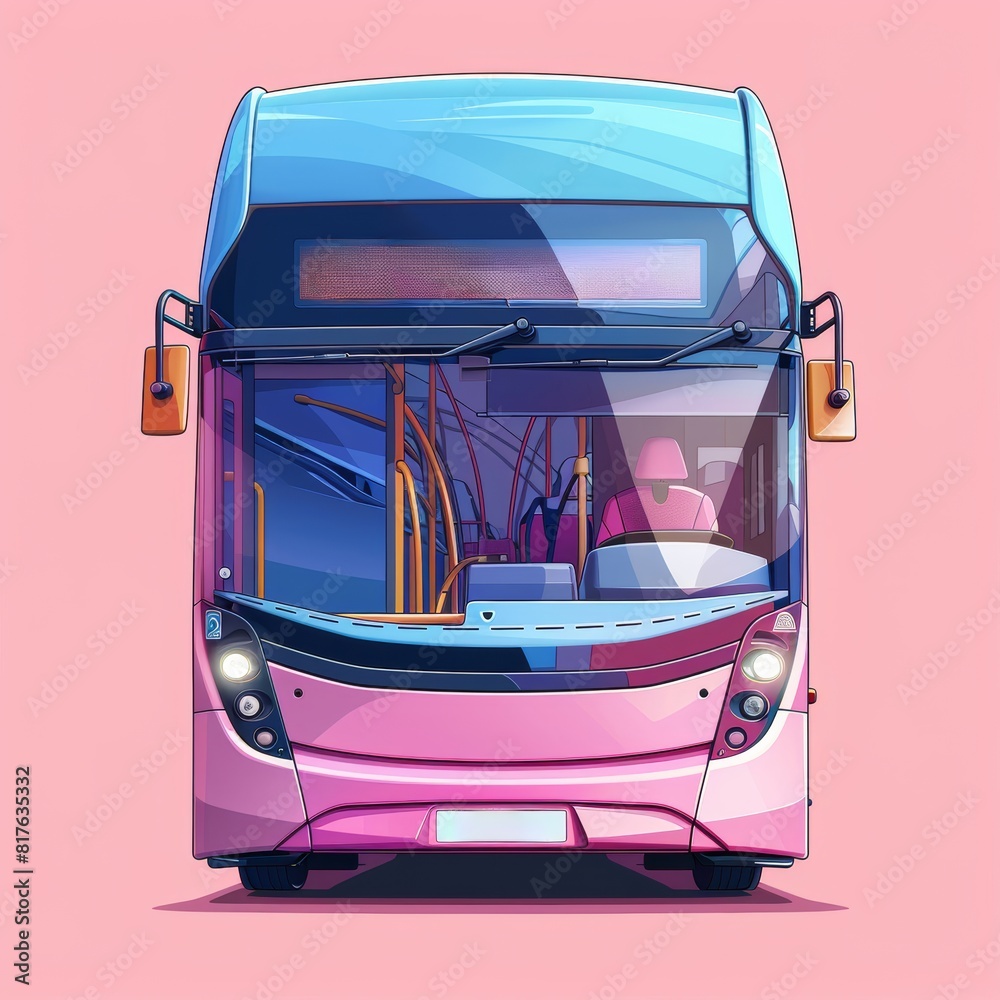 bus icon, simple flat design with bold outlines and minimal details ...