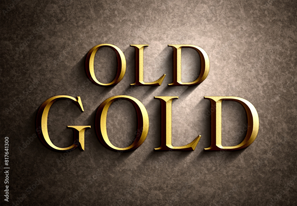 Old Gold Text Effect Mockup Stock Template | Adobe Stock