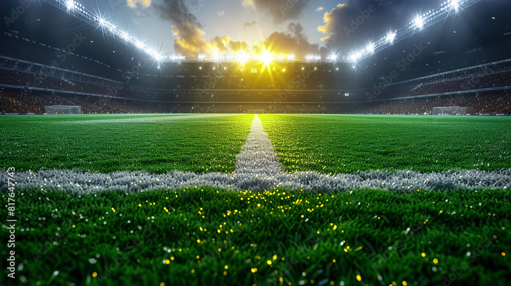 Soccer Field Thrills Dive into the textured green soccer game field in ...