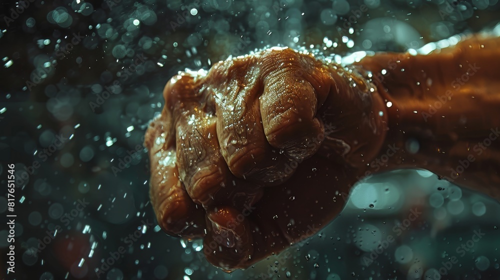 Capture the intense focus of a hand gripping a weight, knuckles white ...