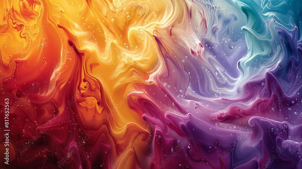 Illustrate a close-up scene of aromatic essential oils diffusing ...